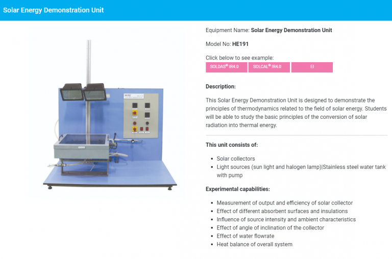 Solar Energy Demonstration Unit – GLOBAL R&D
